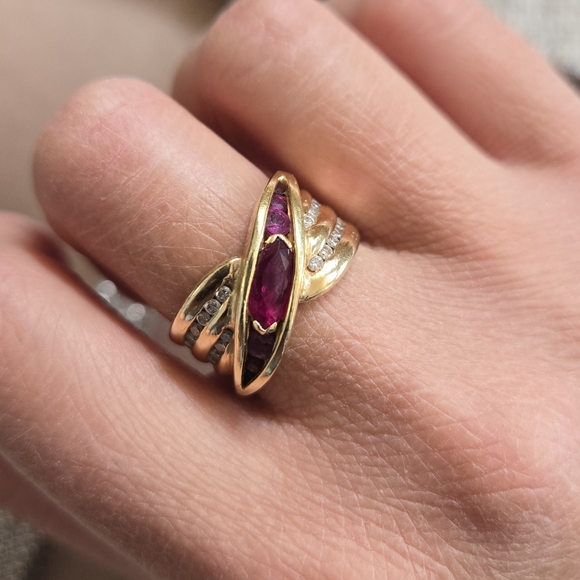 Jewelry | Vintage 14k Gold Ruby Diamond Ring | Poshmark